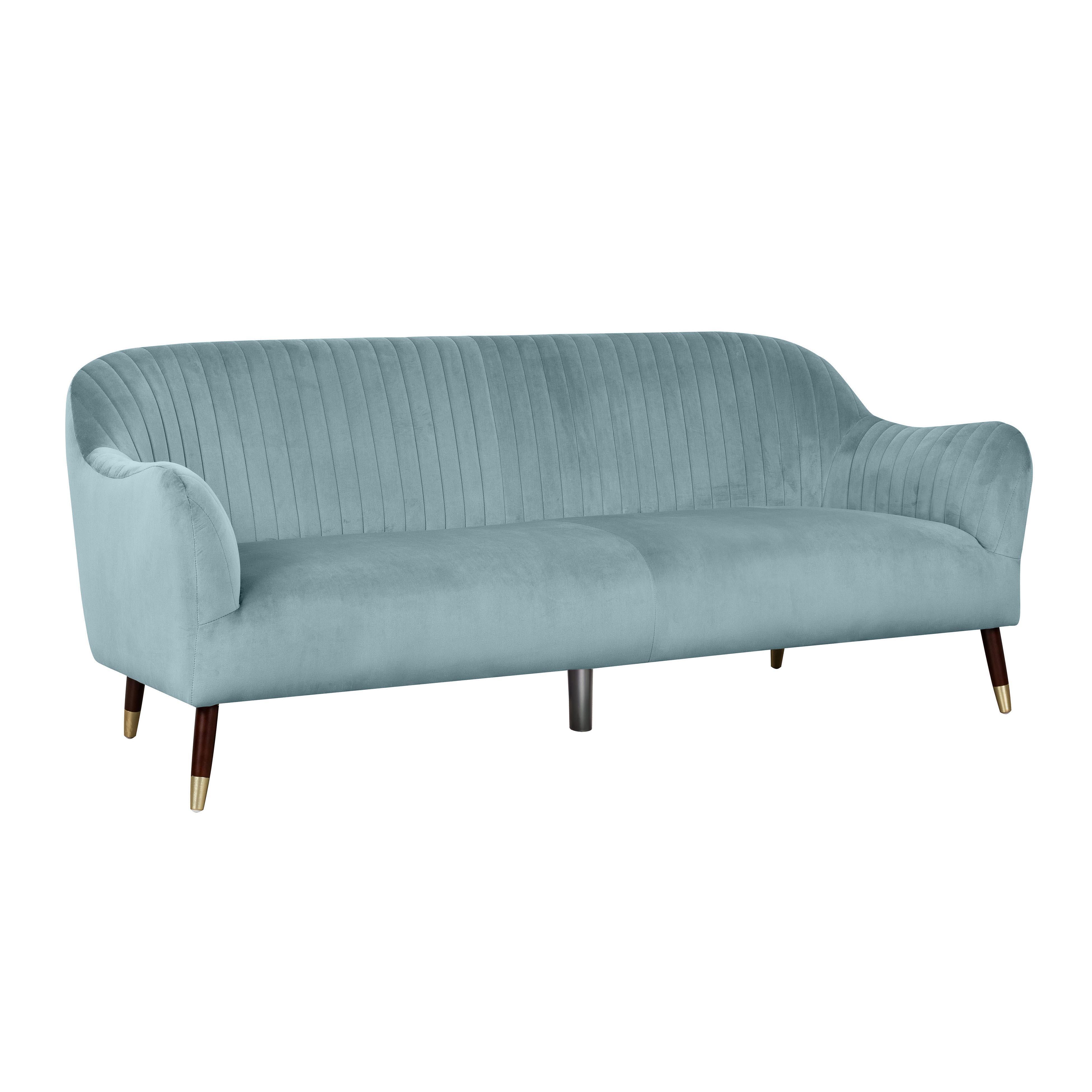 Natalia Bluestone Velvet Sofa – Presley Paige