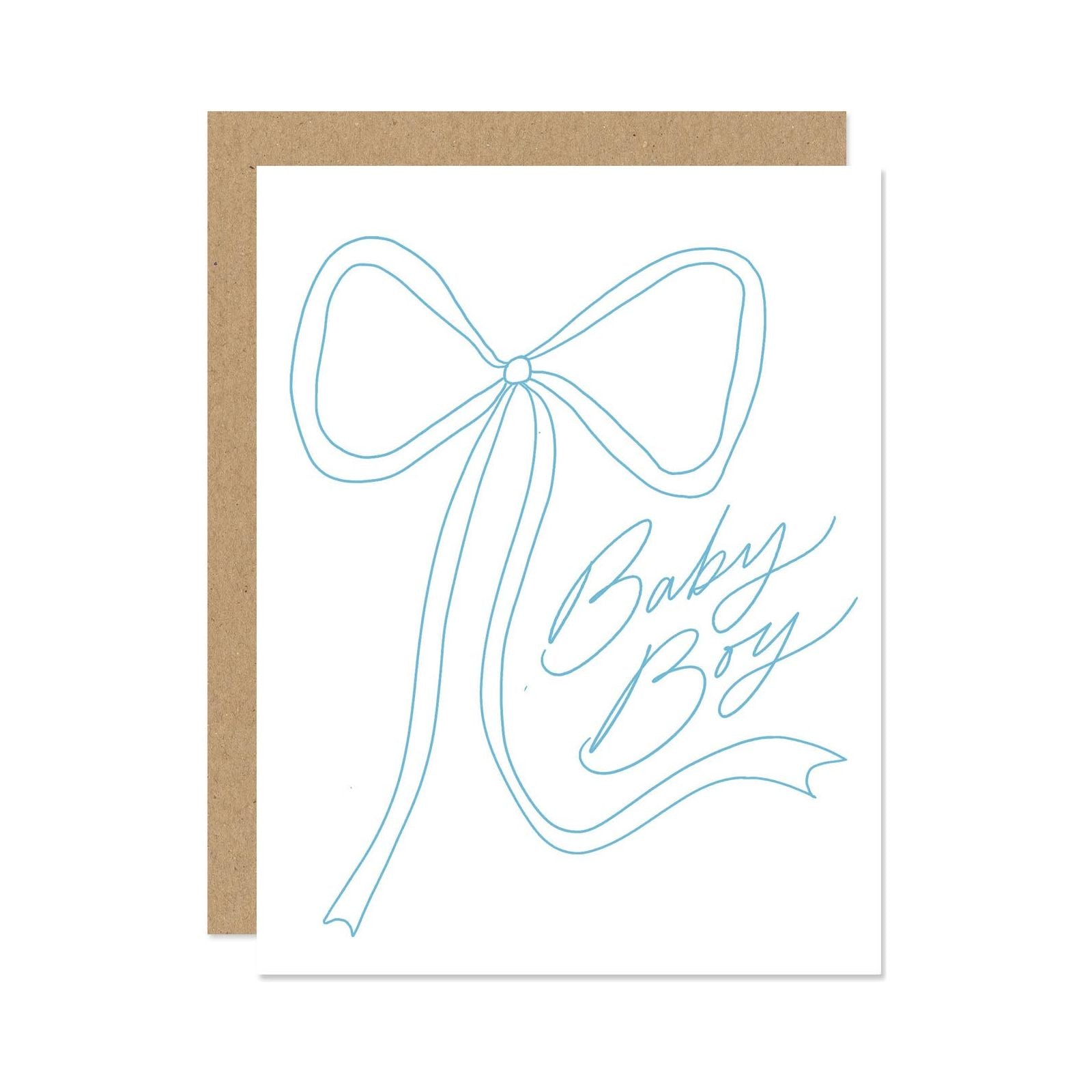 Blue Bow Baby Boy Card – Presley Paige