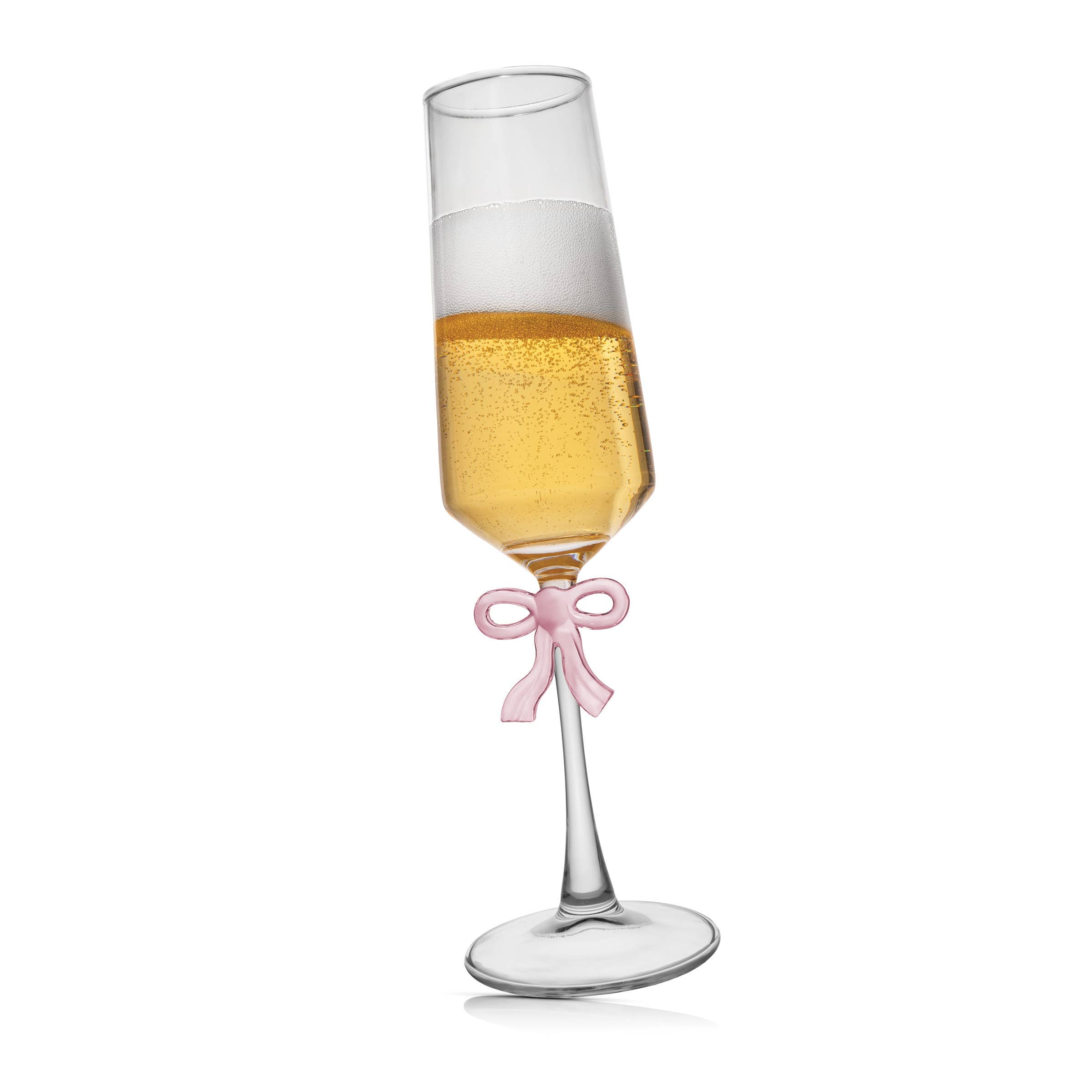 Coquette Pink Bow Champagne Flute – Presley Paige